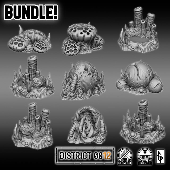 3D Printed Parasite Terrain Wargame Scenery Hammer War Dnd SW Legion ...