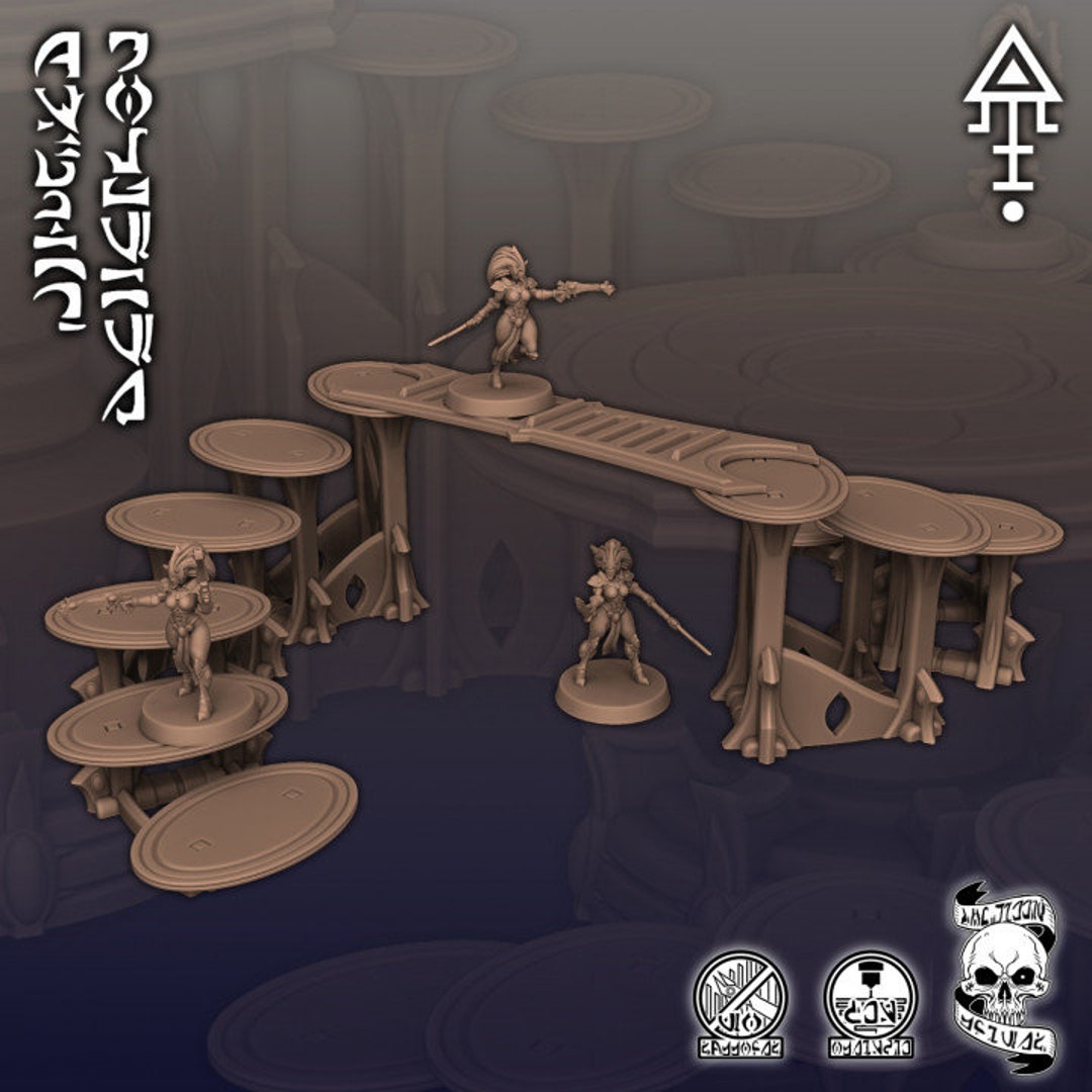 Craftworld Wargame Terrain Bridge RPG and Wargame 3d Printed Tabletop ...