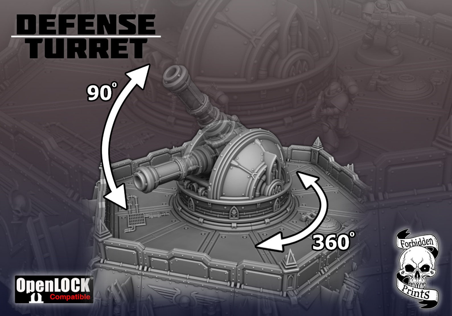 Imperial Defense Turret 3D Printed Terrain 3D Printed Wargame Terrain ...