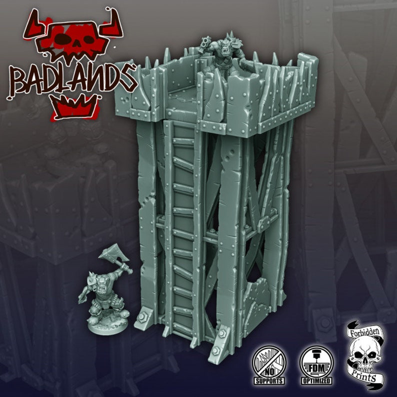 3D Printed Ork Terrain for Tabletop Wargaming Lookout Tower Forbidden ...