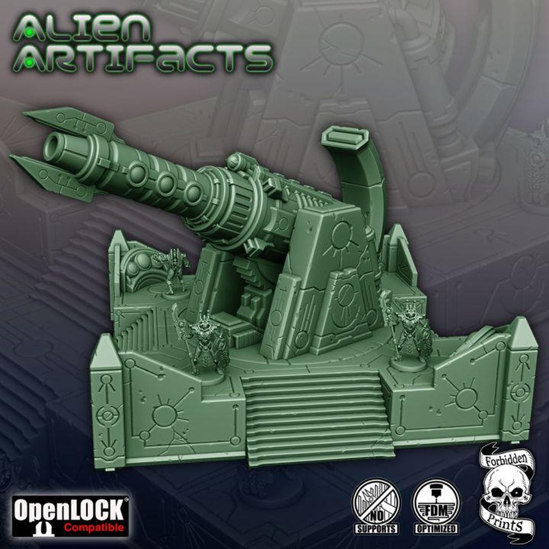 Alien Artifacts Laser Platform Tabletop Terrain Grimdark Space Skeleton ...