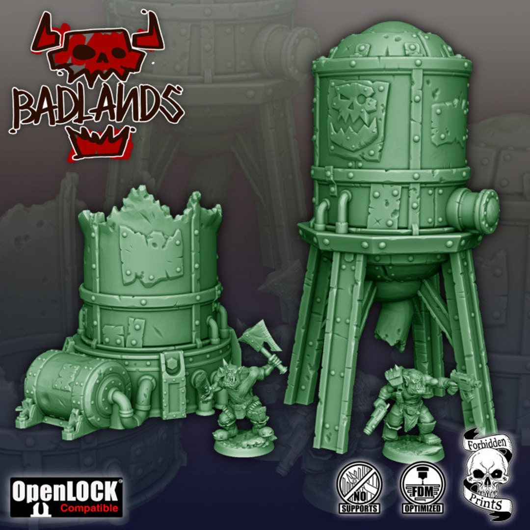 Ork Wargame Terrain - Water Towers Scatter Terrain for RPG & Tabletop ...
