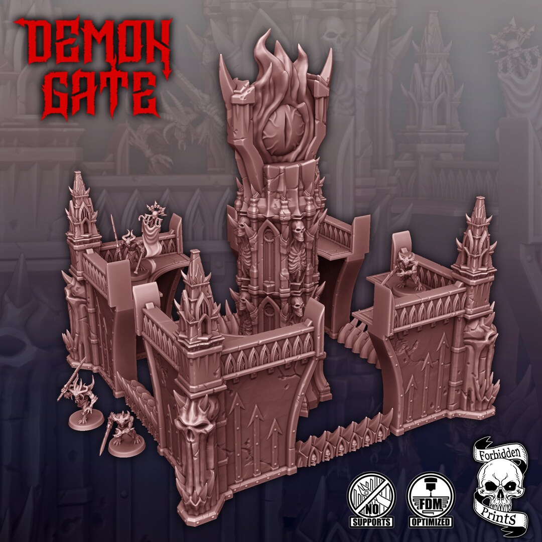 Wargame Terrain 3D Printed Custom Demon Miniature Scenery Unique ...