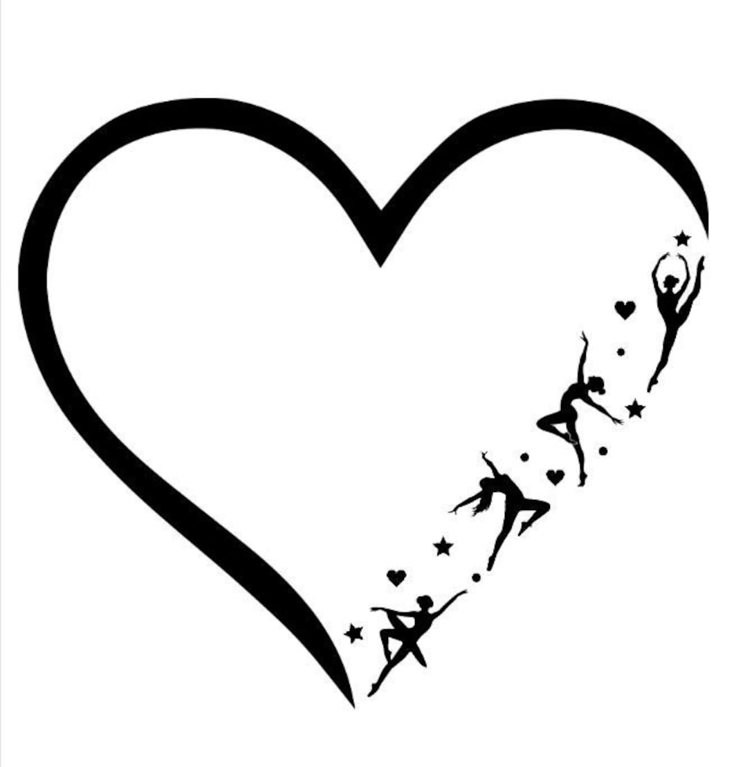 Dance SVG PNG Heart Dancer Svg Png Outline Dancer Svg Png Dance Mom Svg ...