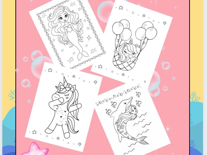 Mermaid Coloring Pages Unicorn Coloring Pages Mermaid Unicorn Coloring ...