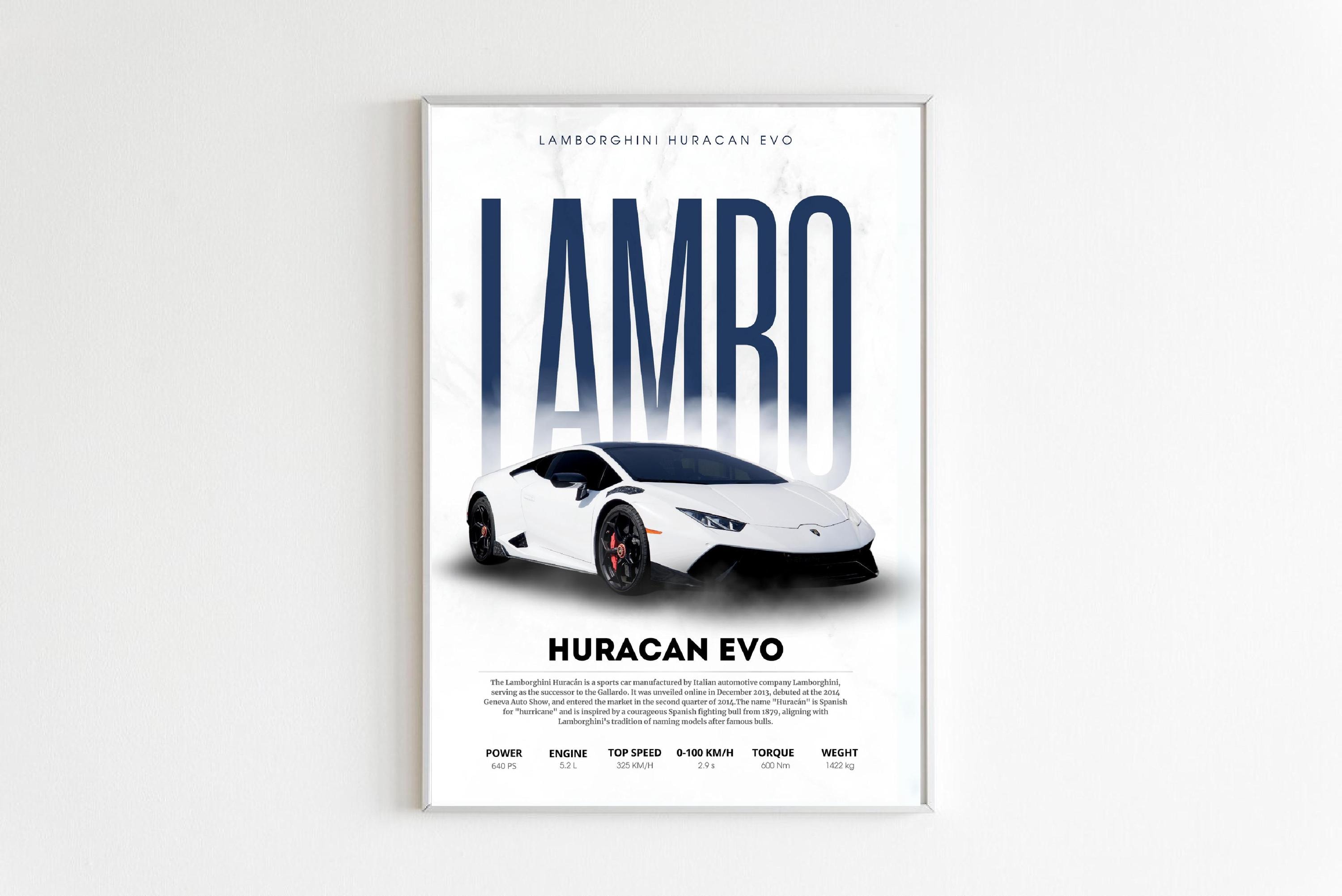Lamborghini Huracan Poster | Digital Download | Hyper Car Poster ...