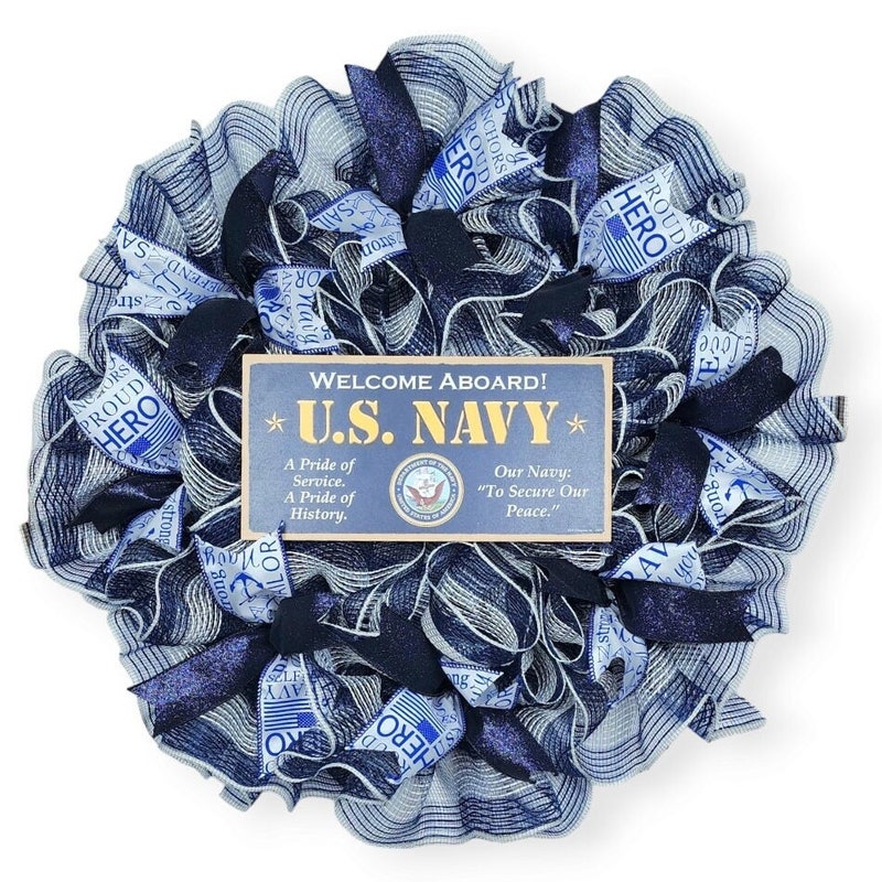 Navy Wreath - Etsy