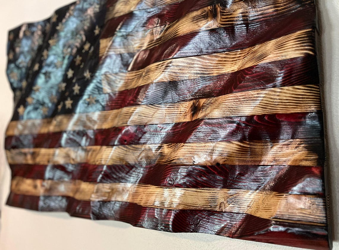 Wavy US Flag - Etsy
