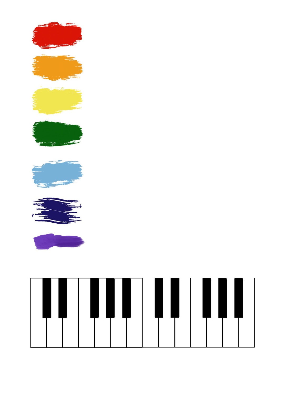 Rainbow Music Notes Worksheet - Etsy