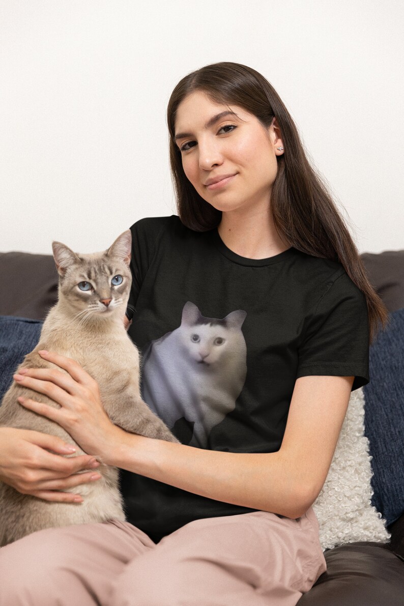 Funny HUH Cat Fade Tshirt Meme Tiktok and Instagram Chonky - Etsy