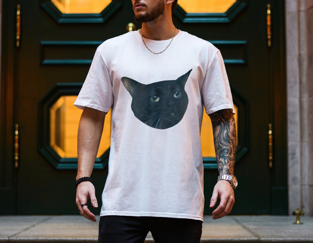 Spaced out Cat Head Meme Unisex Softstyle Camiseta, gato disociado ...