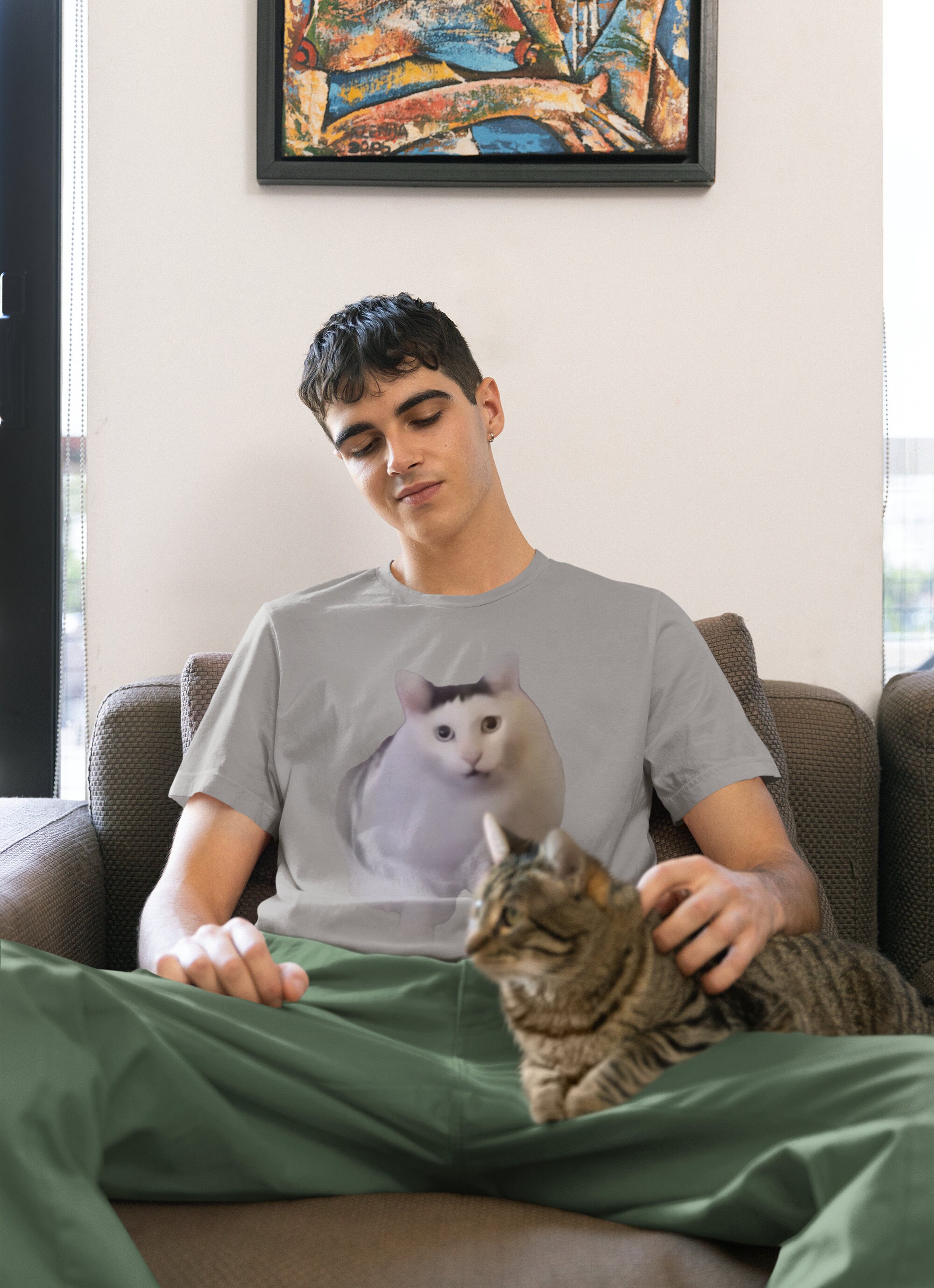 Funny HUH Cat Fade Tshirt Meme Tiktok and Instagram Chonky - Etsy