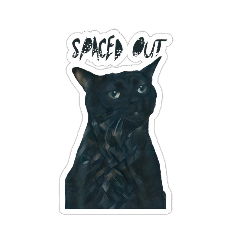 Spaced Out Cat Meme Kiss Cut Stickers Decal Etsy