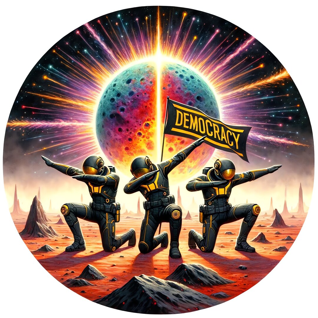 Helldivers for Democracy Sticker Design PNG Digital Download Game Room ...