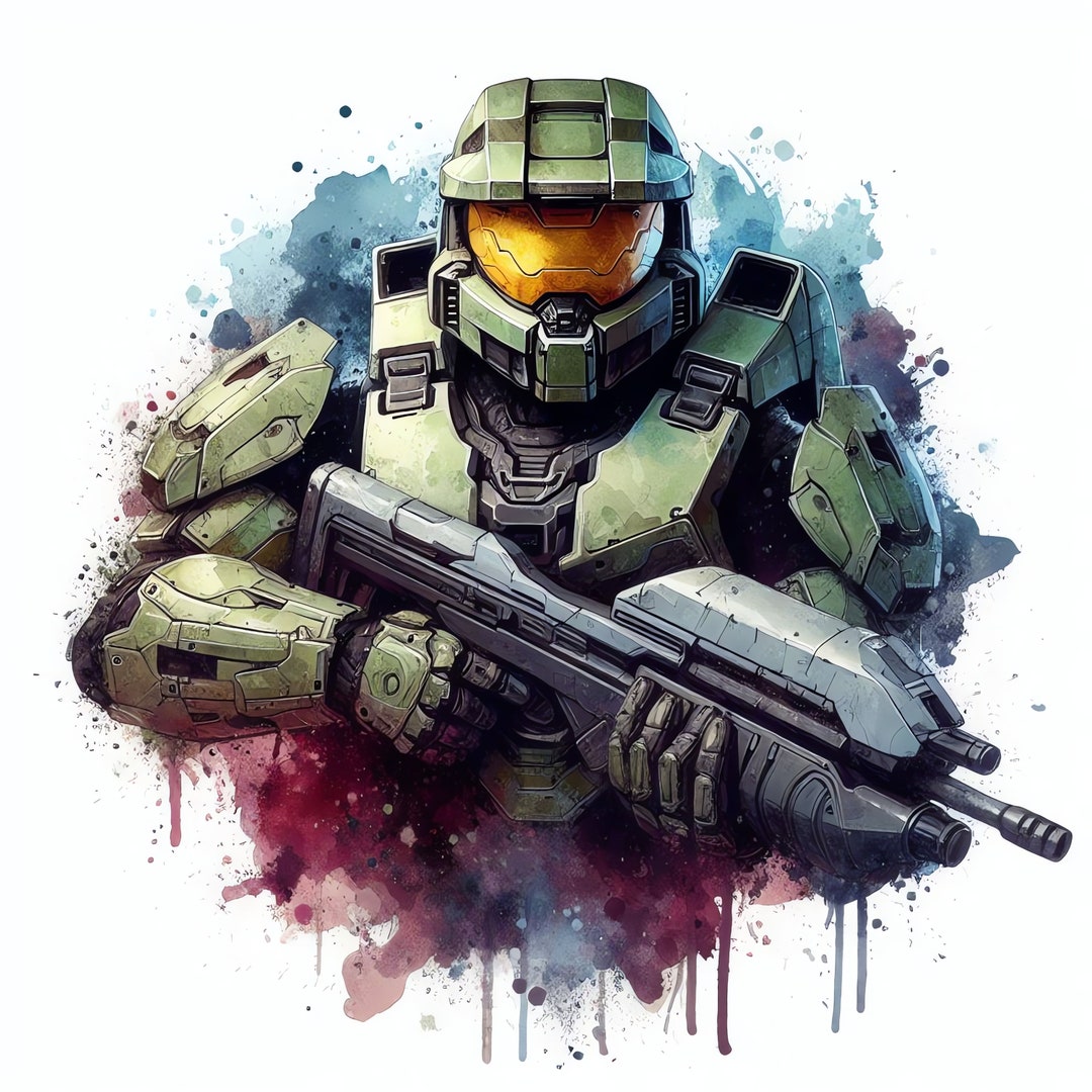 Sci-Fi Chief Spartan color splash PNG Descarga digital Decoración de ...