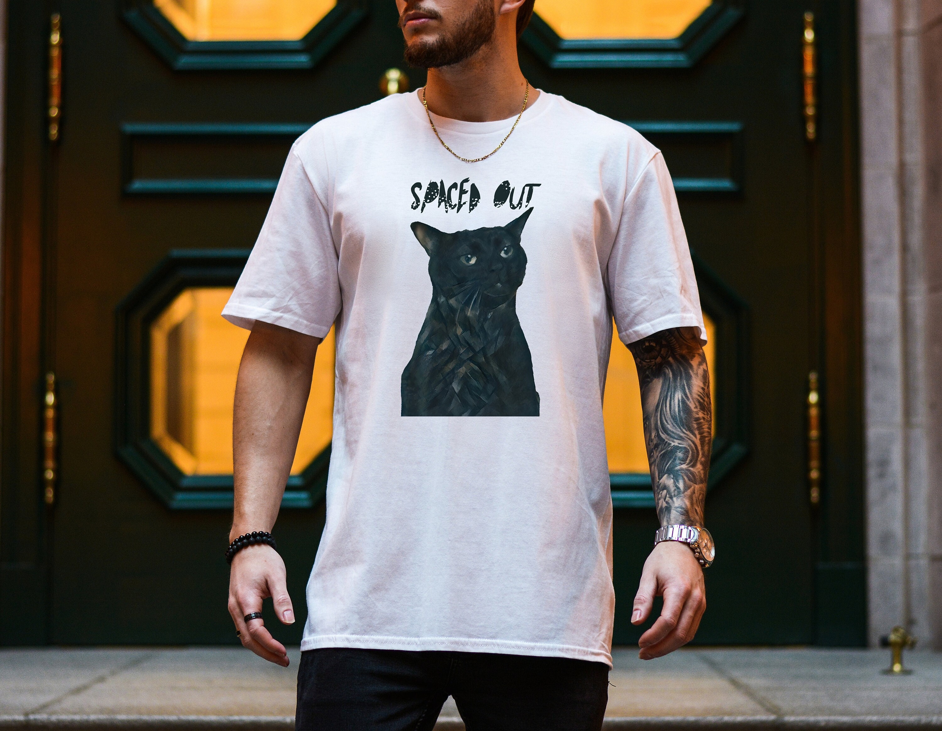 Cat Tshirt Unisex Spaced Out Cat Meme Instagram Social Media - Etsy