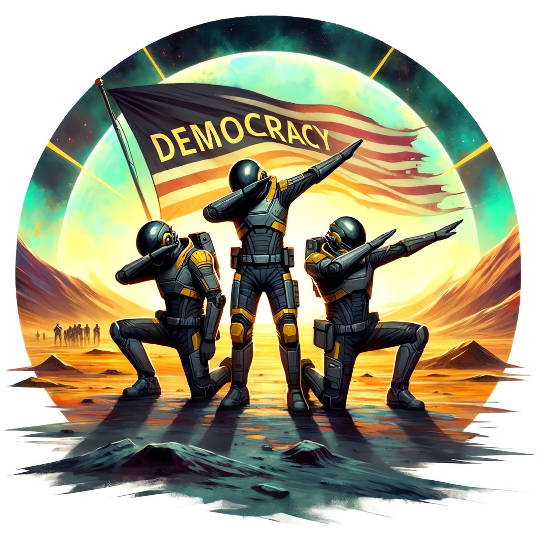 Helldivers for Democracy Stickers Design PNG Digital Download Game Room ...