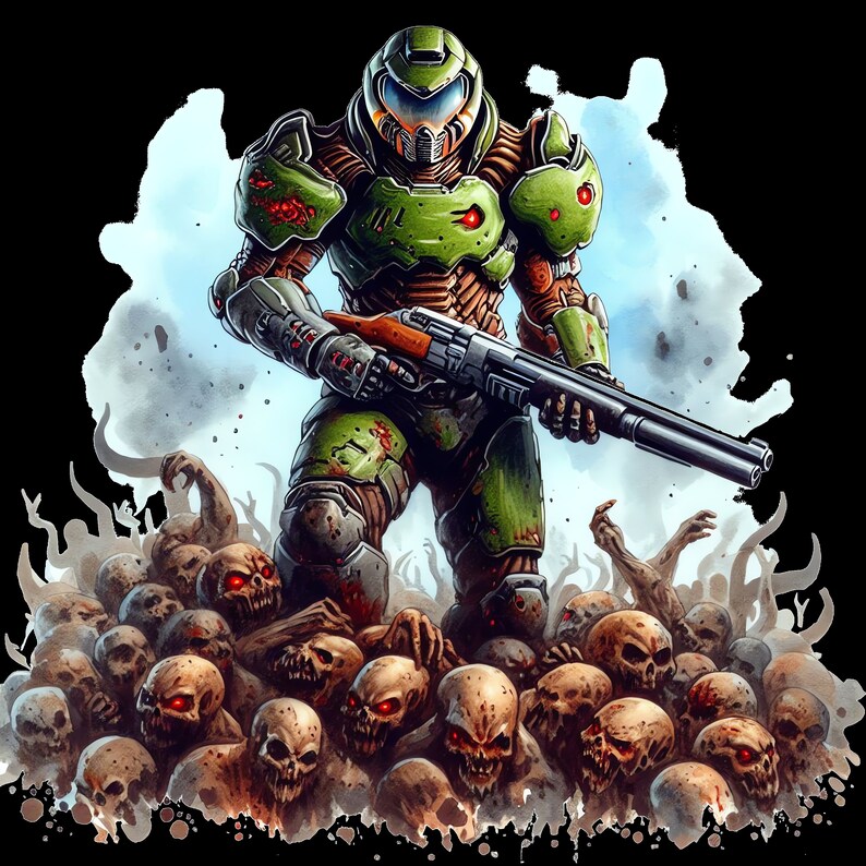 Eternal Doom Slayer PNG Descarga digital Decoración de sala de juegos ...