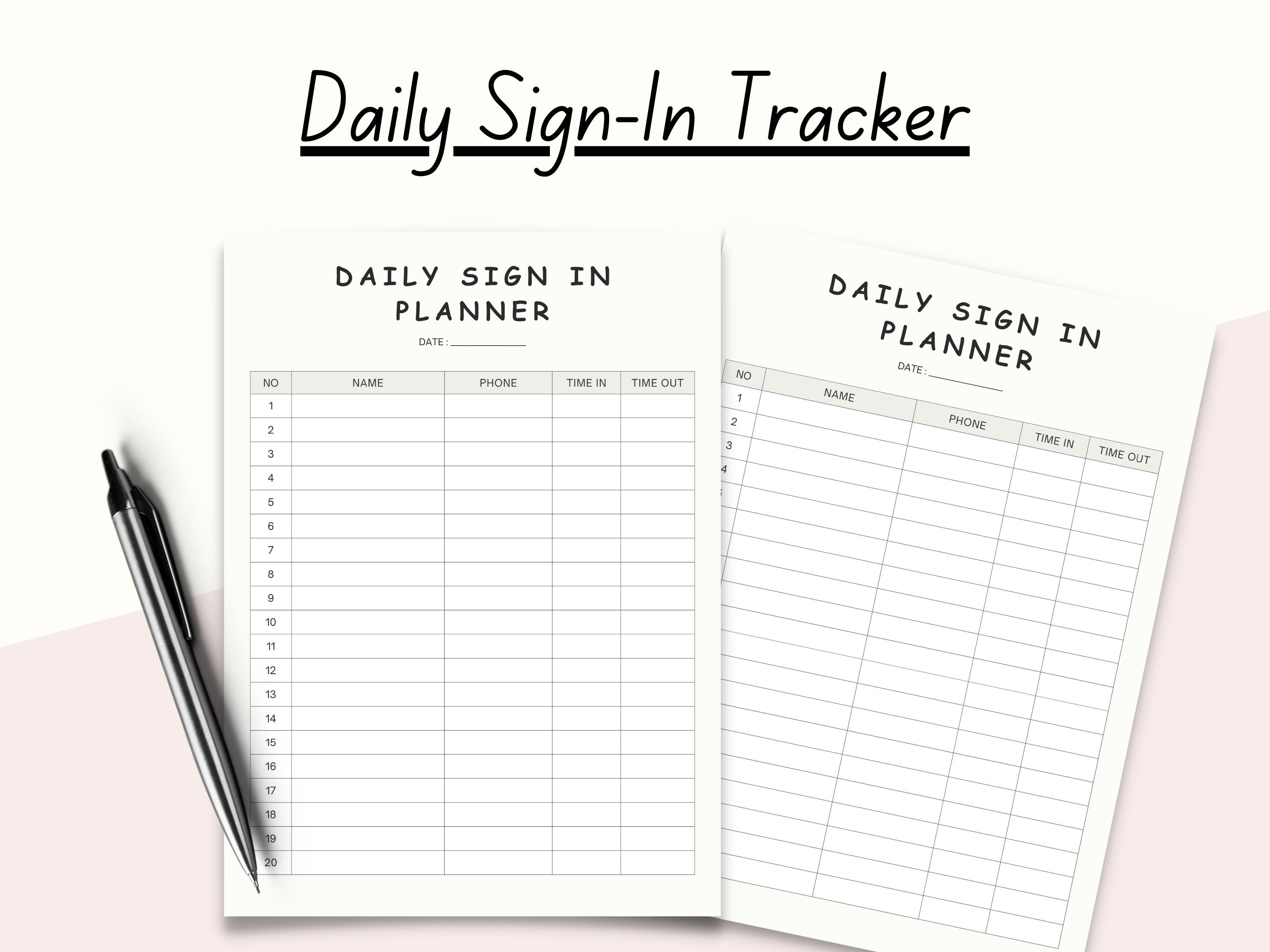 Daily Sign in Planner Logistics Dispatch Inventory - Etsy