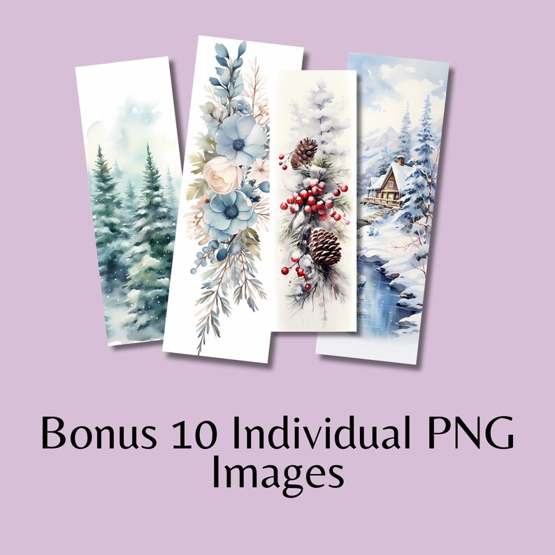 Winter Themed Printable Bookmarks, 15 Printable Bookmarks, 10 Bonus ...