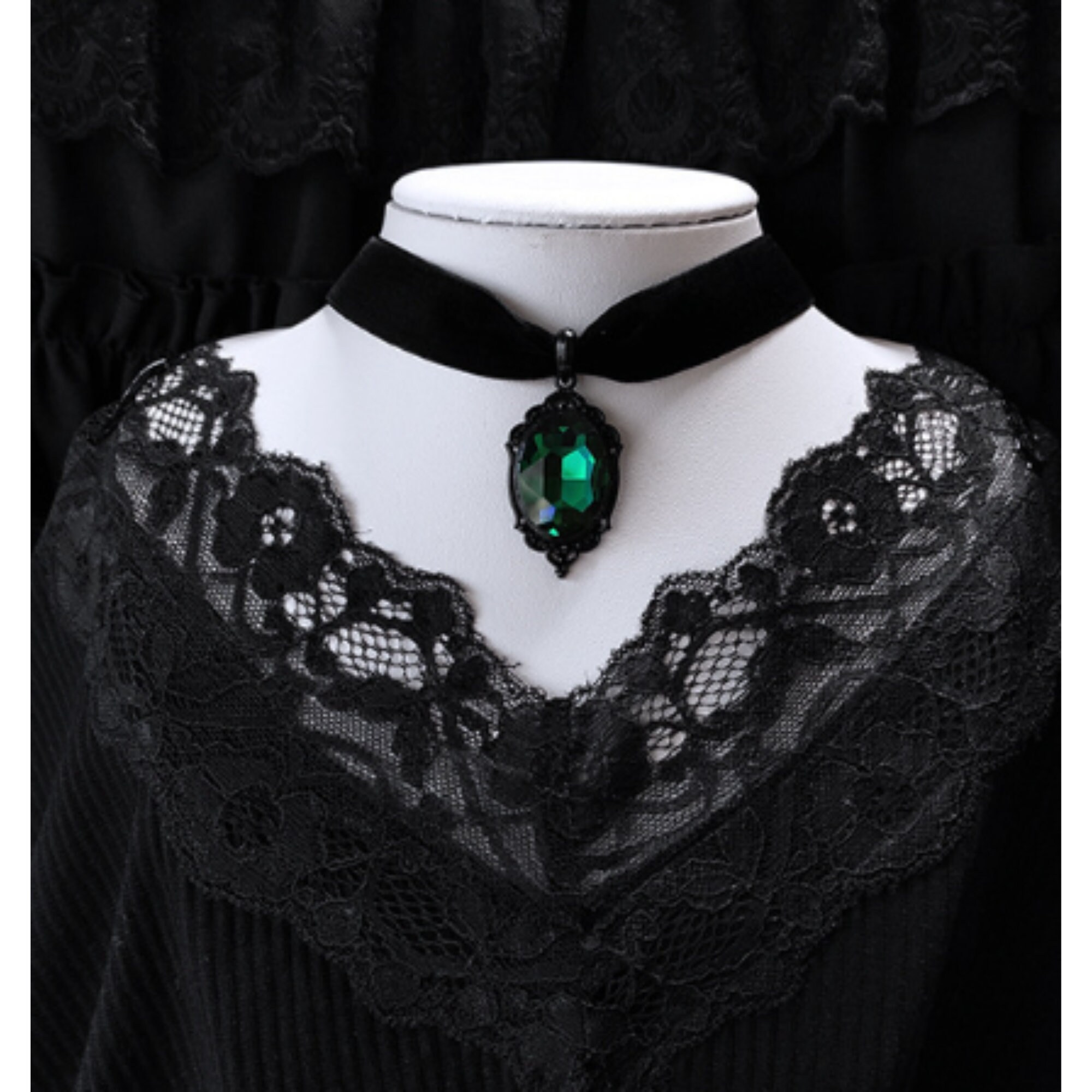 Gothic Necklace, Vampire Necklace, Gothic Cameo, Halloween Embossed ...