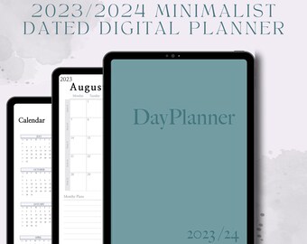 Mid-year Digital Planner 2023 2024, Minimalist Planner, Dated Monthly ...