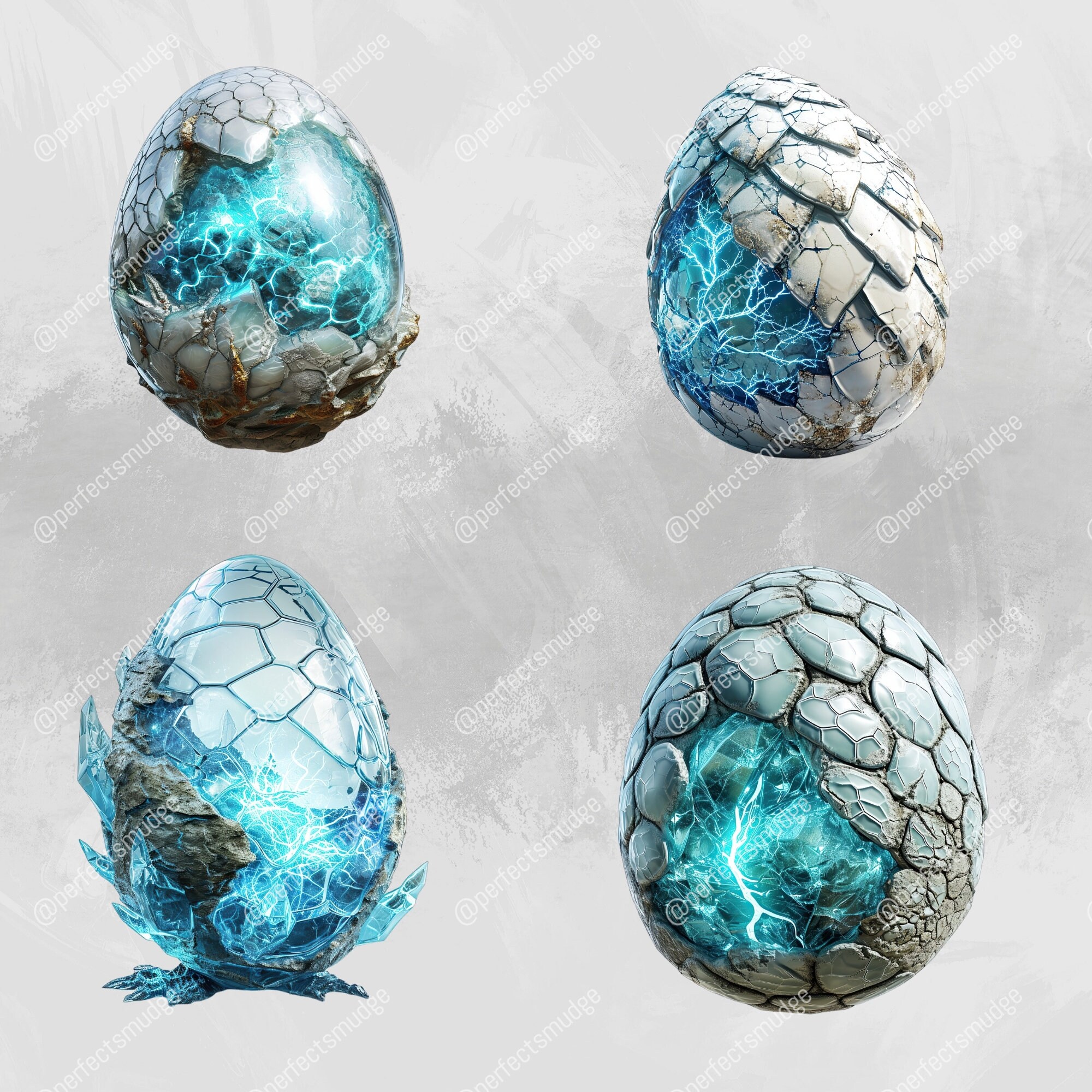Chromatic Dragon Eggs, PNGS, Transparent, Instant Download, Commercial ...