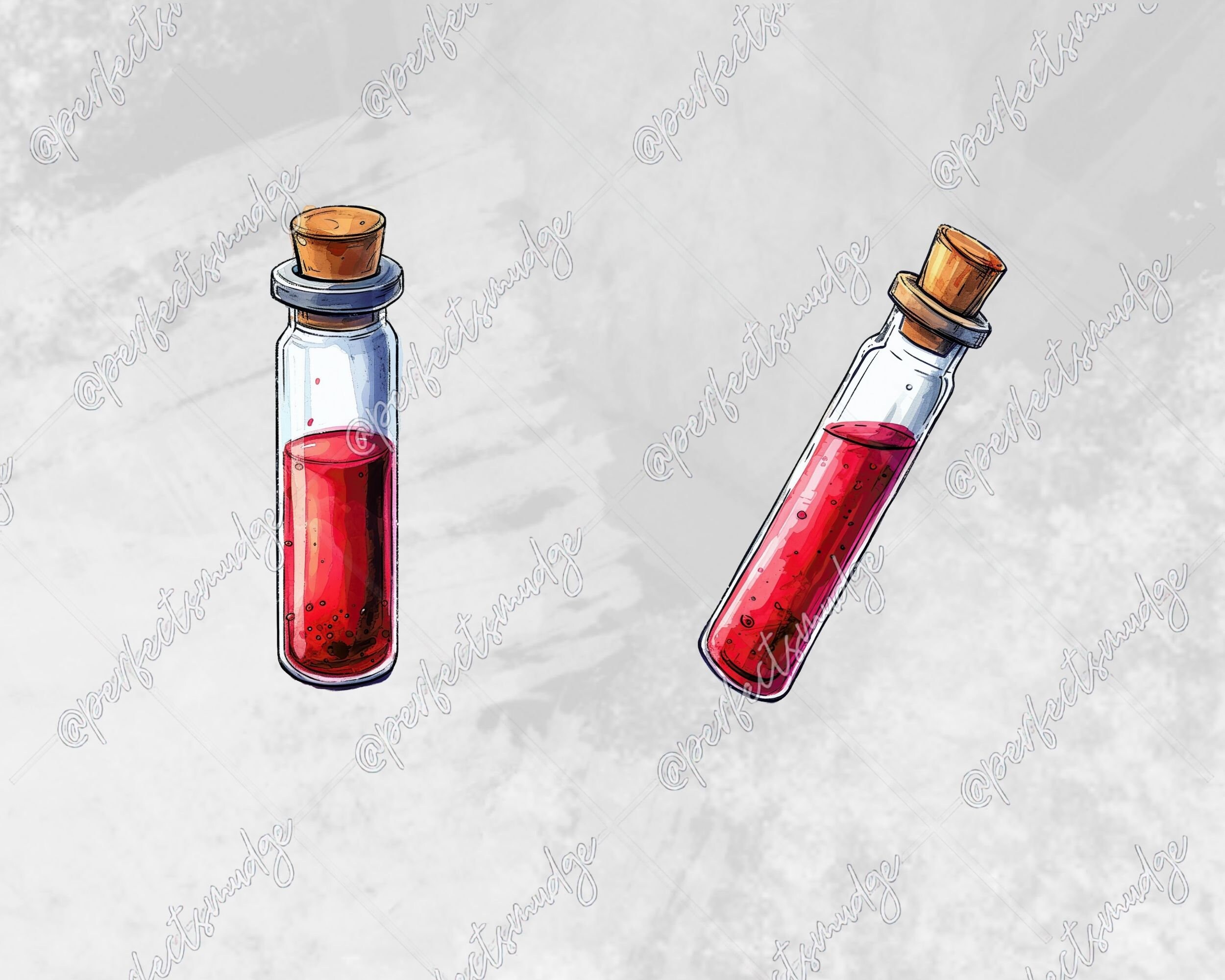 Watercolor Health Potions Clipart watercolor Healing Potion Bottles in ...