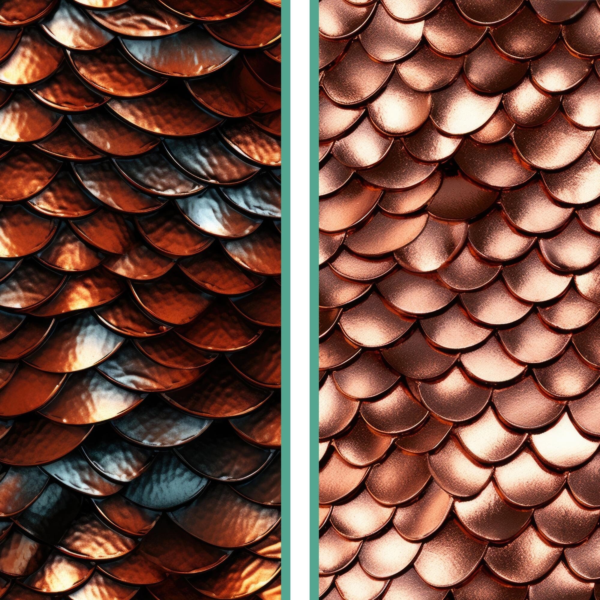 Copper Dragons Scales Digital Paper, Copper Metal Dragon Scales and ...