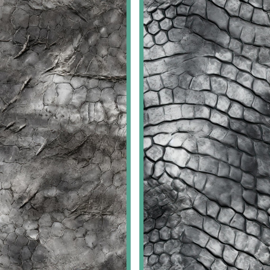 Silver Dragons Scales Digital Paper, Metallic Silver Dragon Scales and ...
