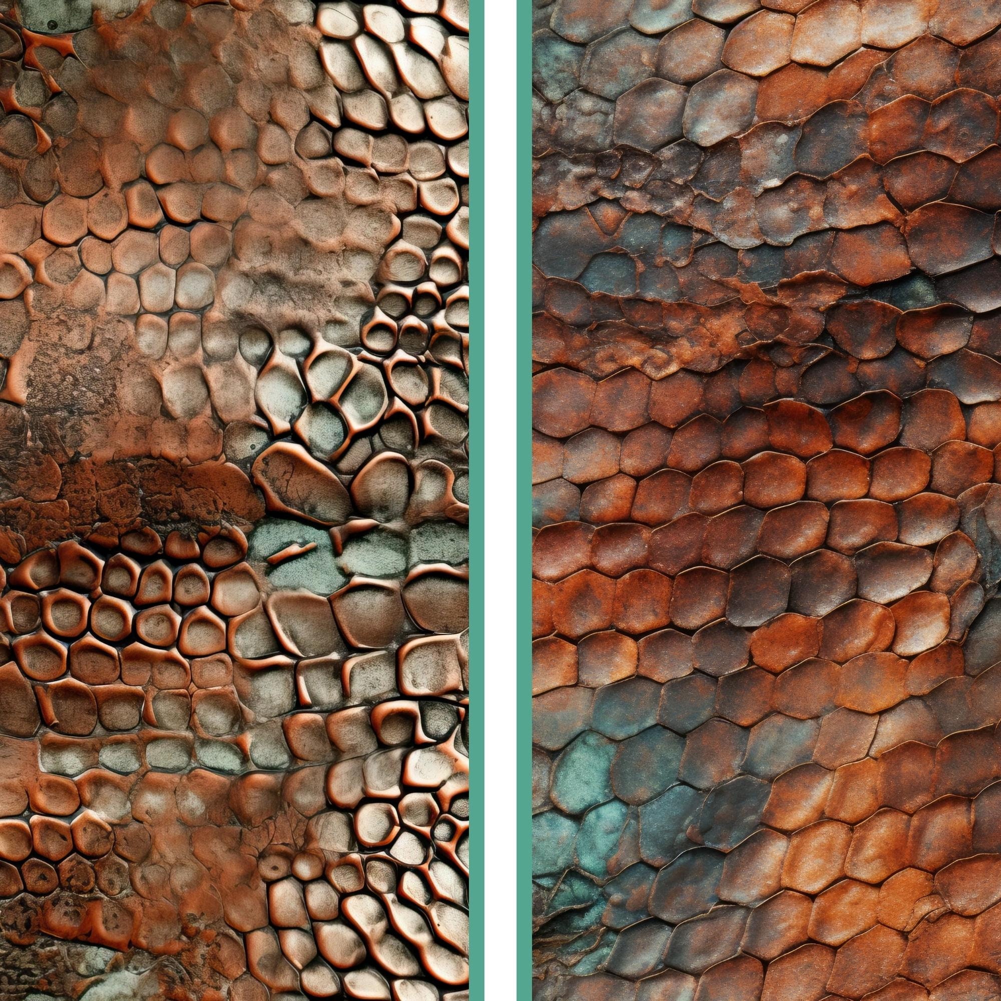 Copper Dragons Scales Digital Paper, Copper Metal Dragon Scales and ...