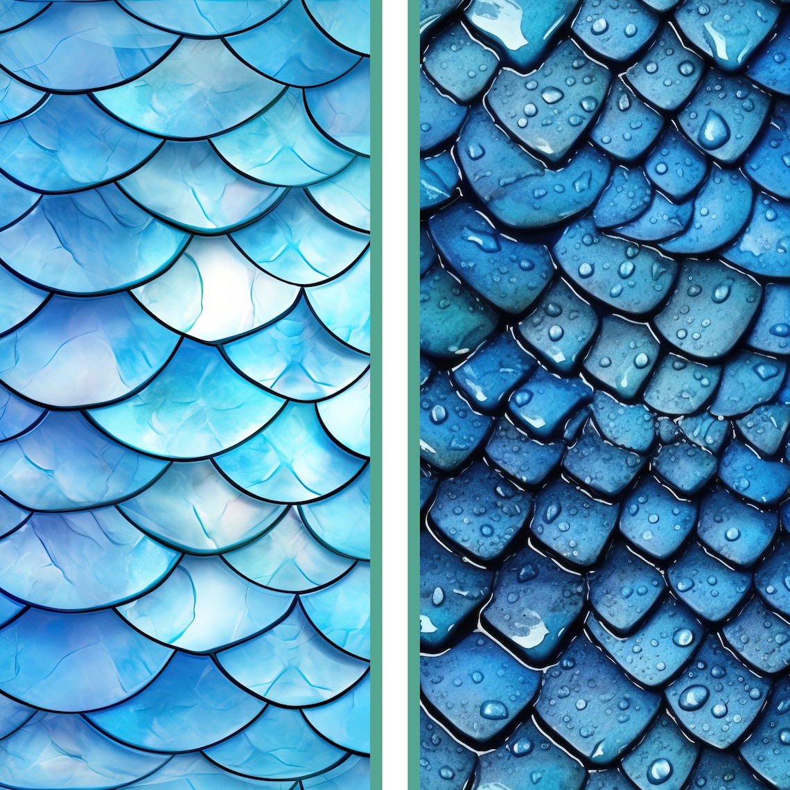 Blue Dragons Scales Graphic Pack, Digital Paper, Digital Scrapbooking ...