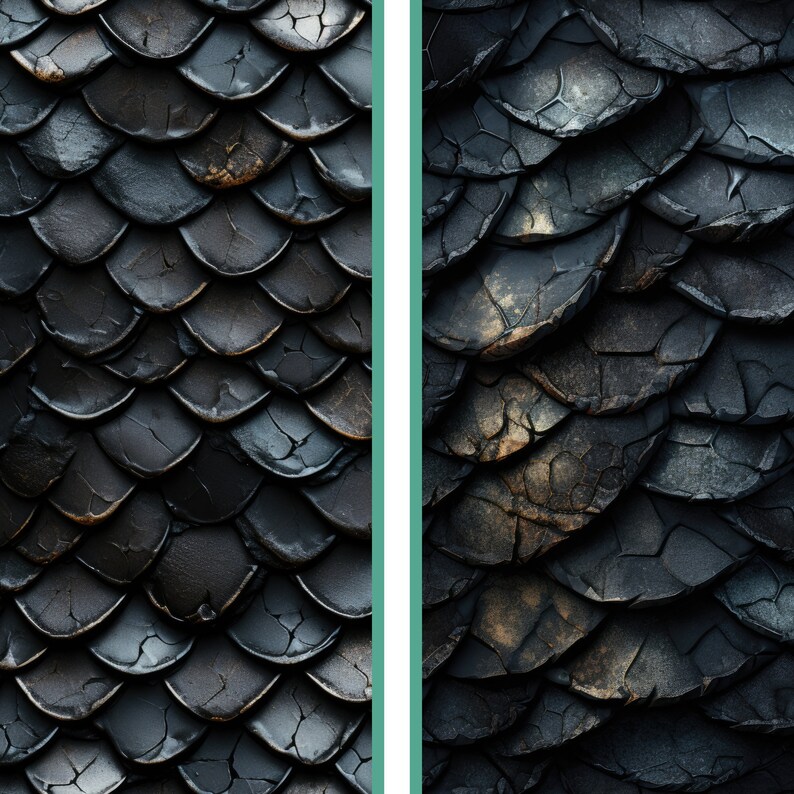 Black Dragons Scales Digital Paper, Rugged Black Dragon Scales and Hide ...