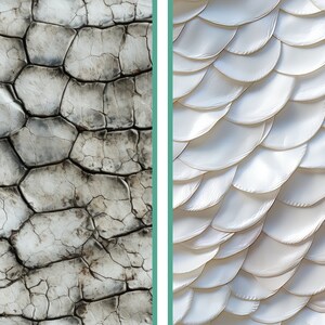 White Dragons Scales Digital Paper, White Dragon Scales and Hide ...