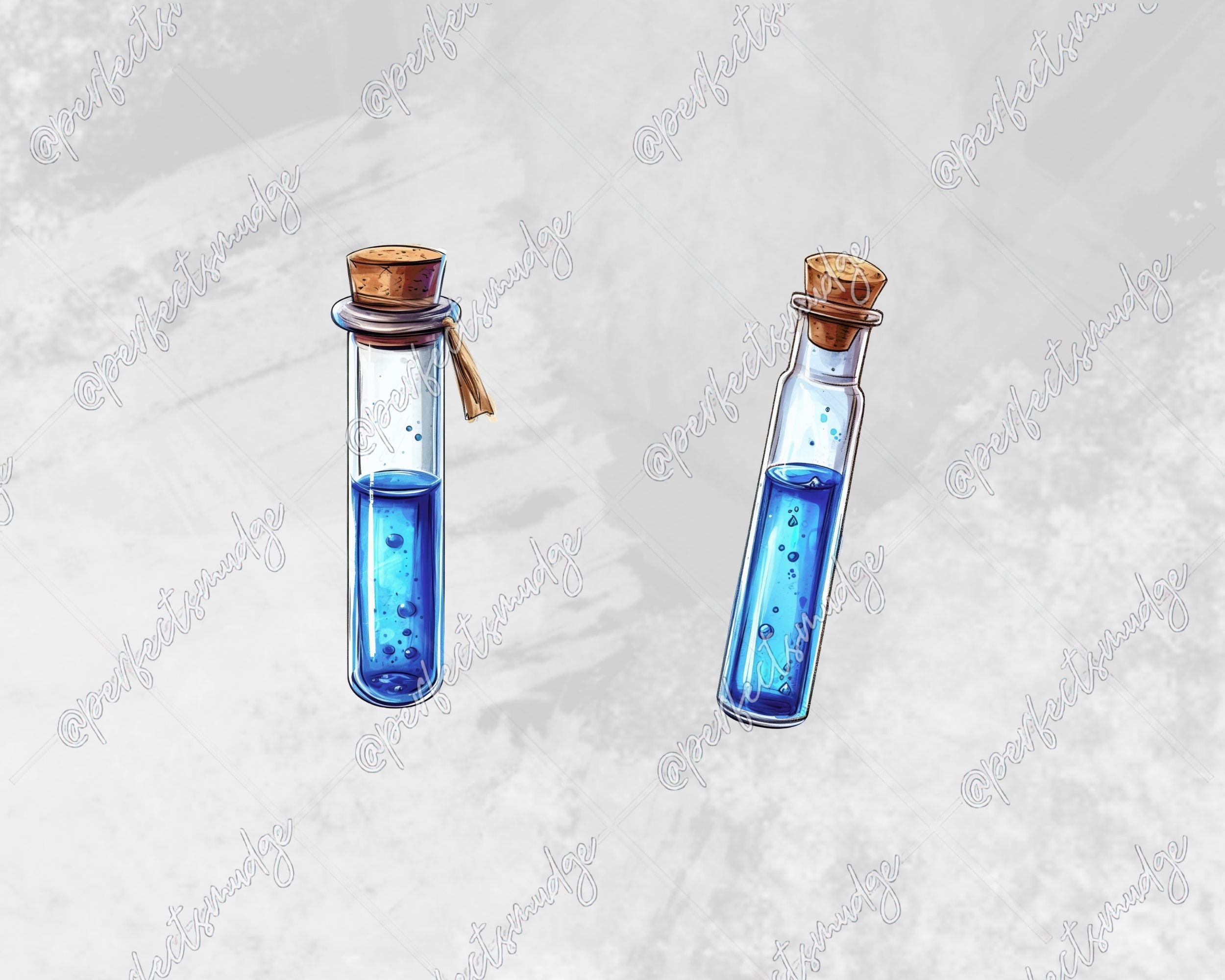 Watercolor Mana Potions Clipart watercolor Mana Potion Bottles in PNG Format Instant Download ...