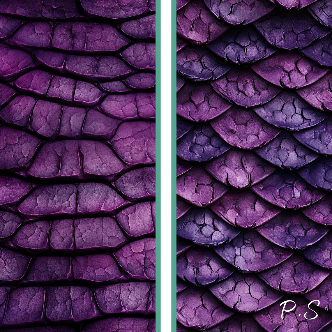 Purple Dragons Scales Digital Paper, Purple Dragon Scales and Hide ...