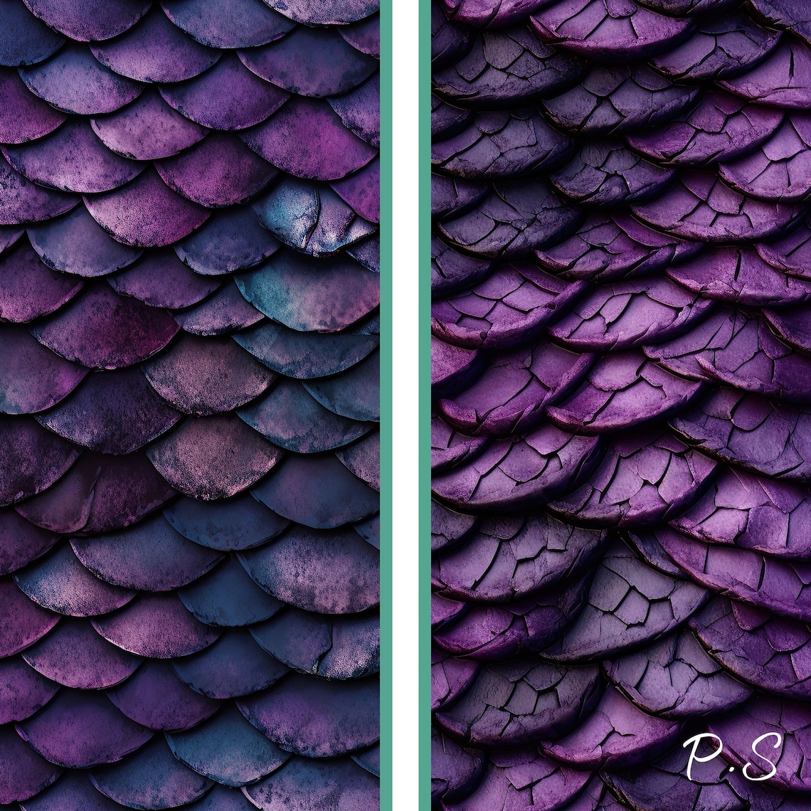 Purple Dragons Scales Digital Paper, Purple Dragon Scales and Hide ...