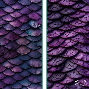 Purple Dragons Scales Digital Paper, Purple Dragon Scales and Hide ...