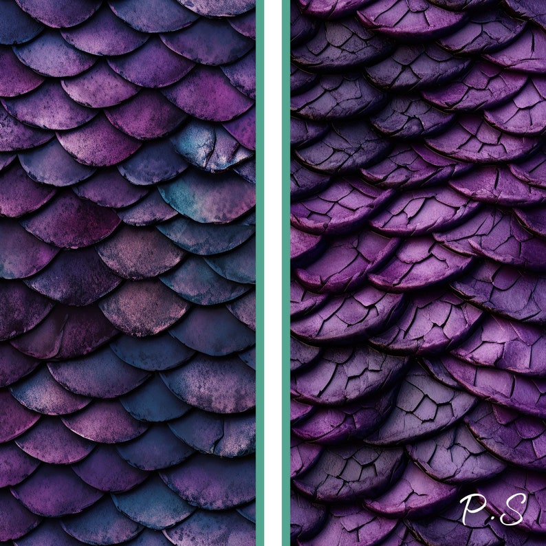 Purple Dragons Scales Digital Paper, Purple Dragon Scales and Hide ...