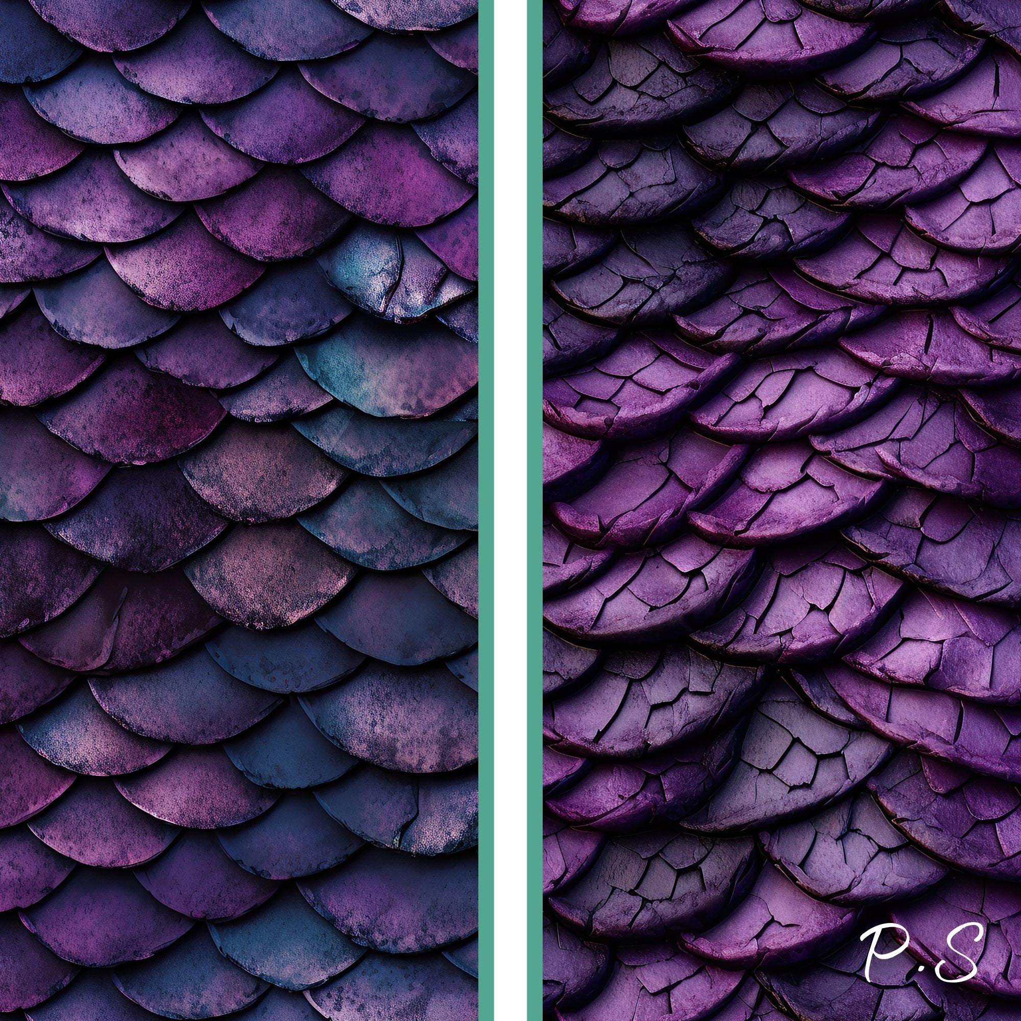 Purple Dragons Scales Digital Paper, Purple Dragon Scales and Hide ...
