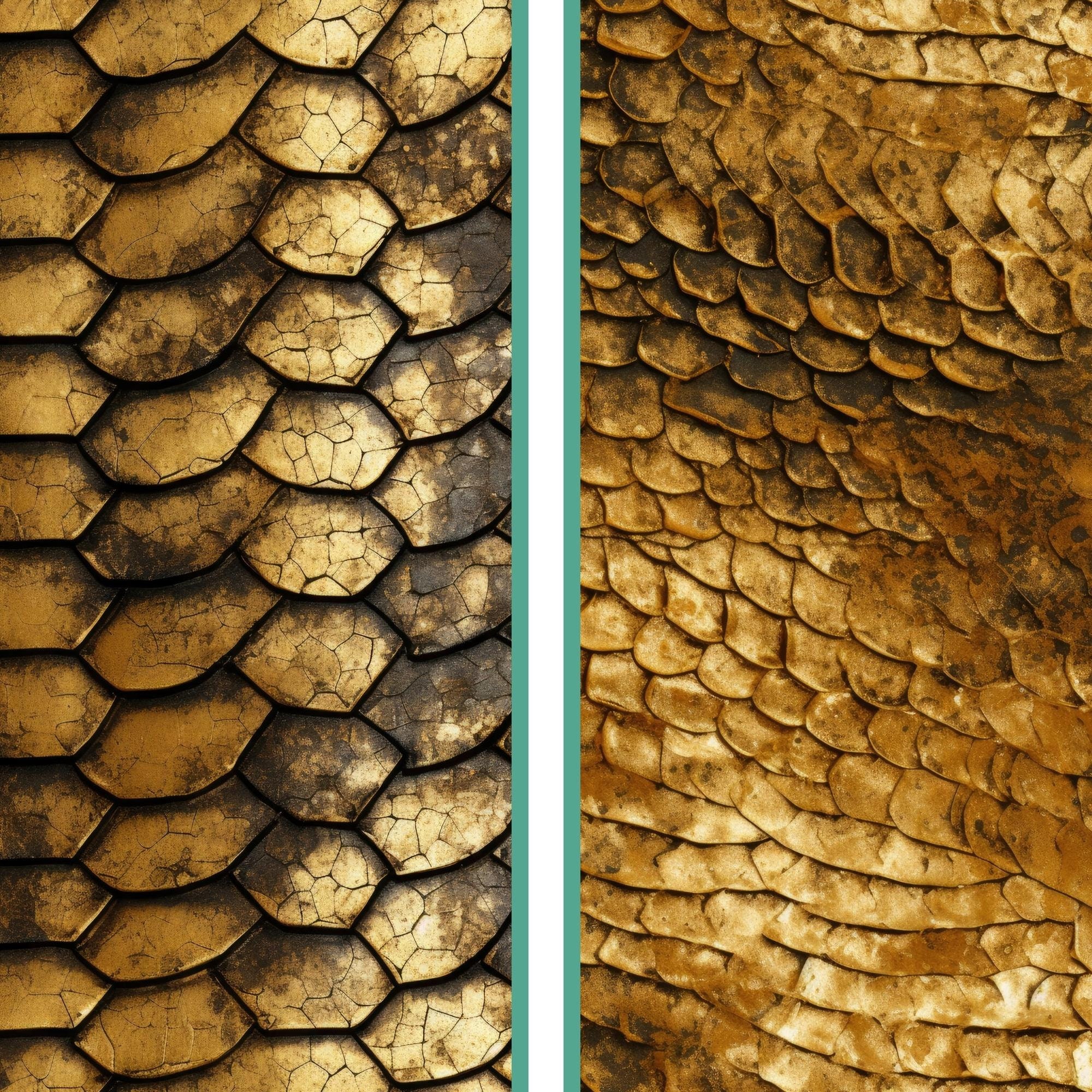 Gold Dragons Scales Digital Paper, Gold Metal Dragon Scales and Hide ...