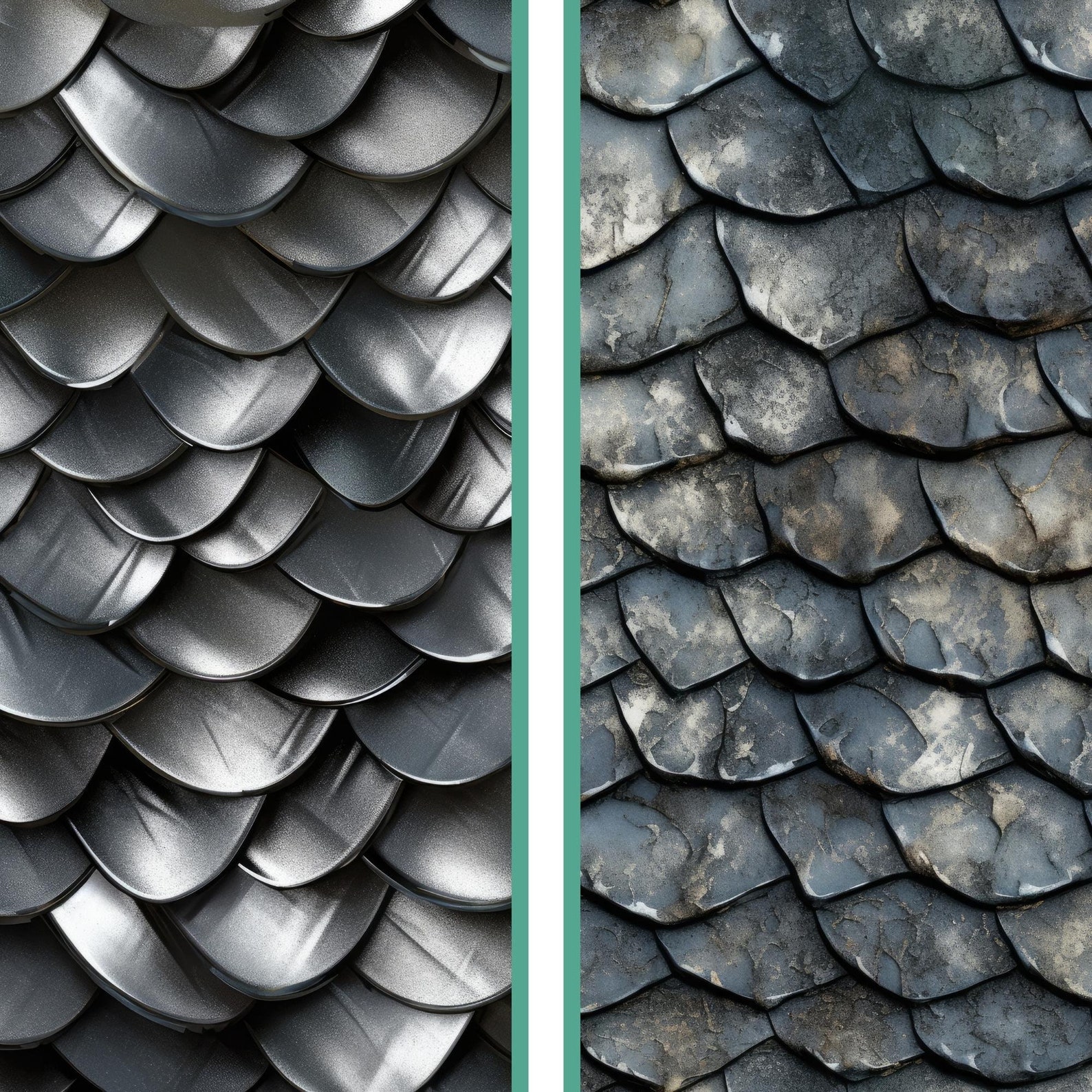 Silver Dragons Scales Digital Paper, Metallic Silver Dragon Scales and ...