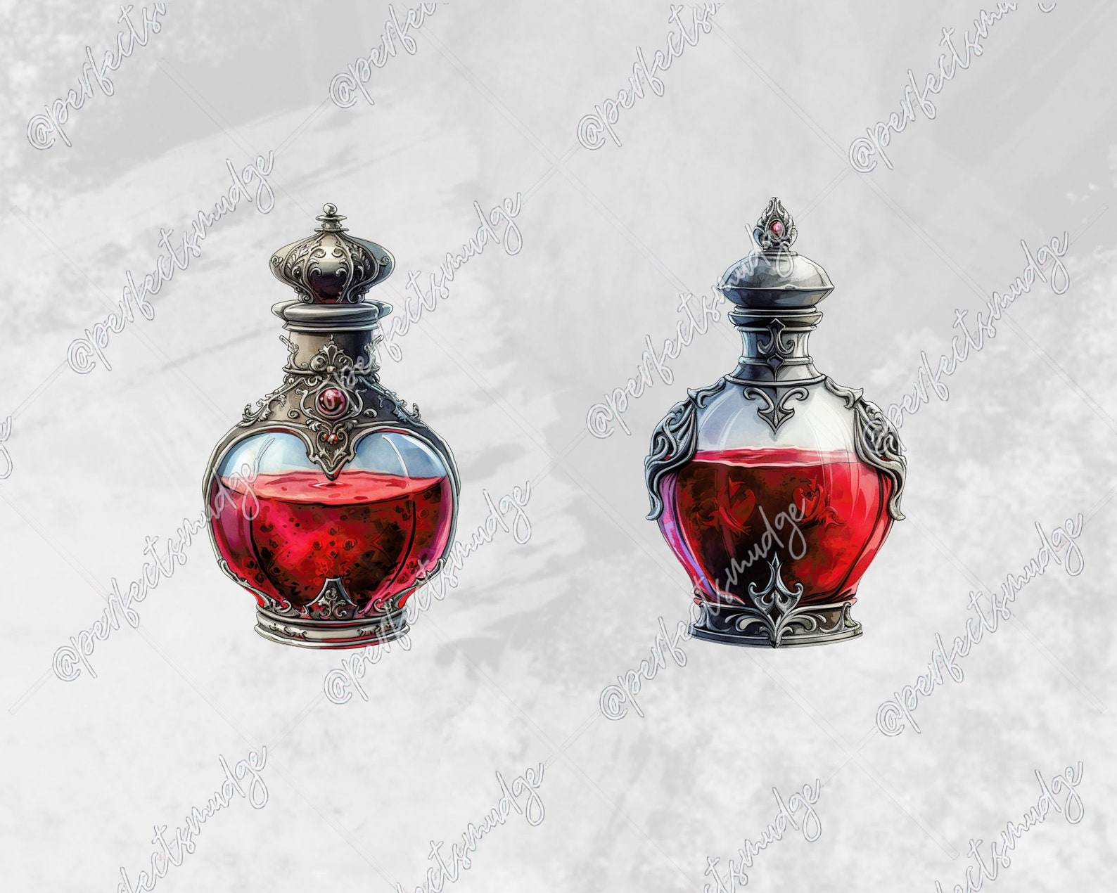 Watercolor Health Potions Clipart watercolor Healing Potion Bottles in ...