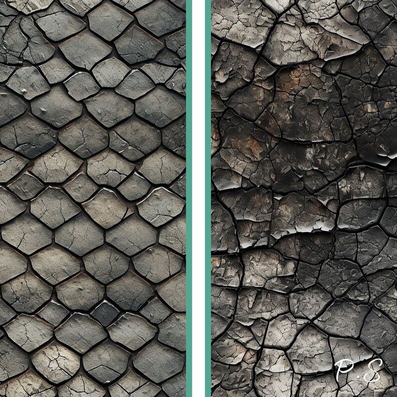 Gray Dragons Scales Digital Paper, Gray Dragon Scales and Hide ...