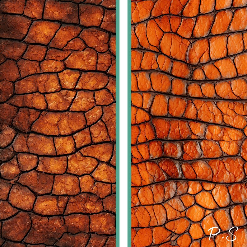 Orange Dragons Scales Digital Paper, Orange Dragon Scales and Hide ...