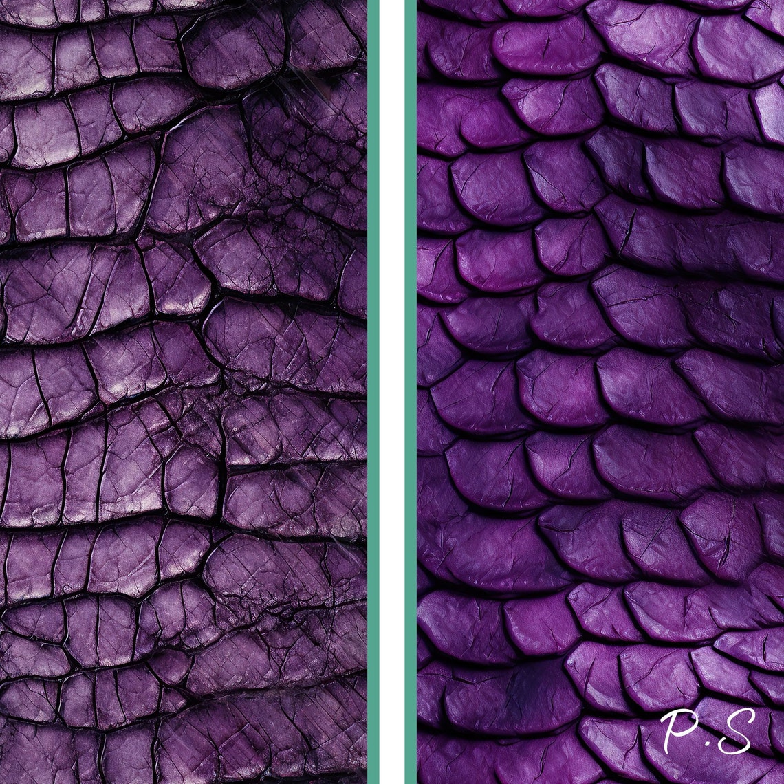 Purple Dragons Scales Digital Paper, Purple Dragon Scales and Hide ...
