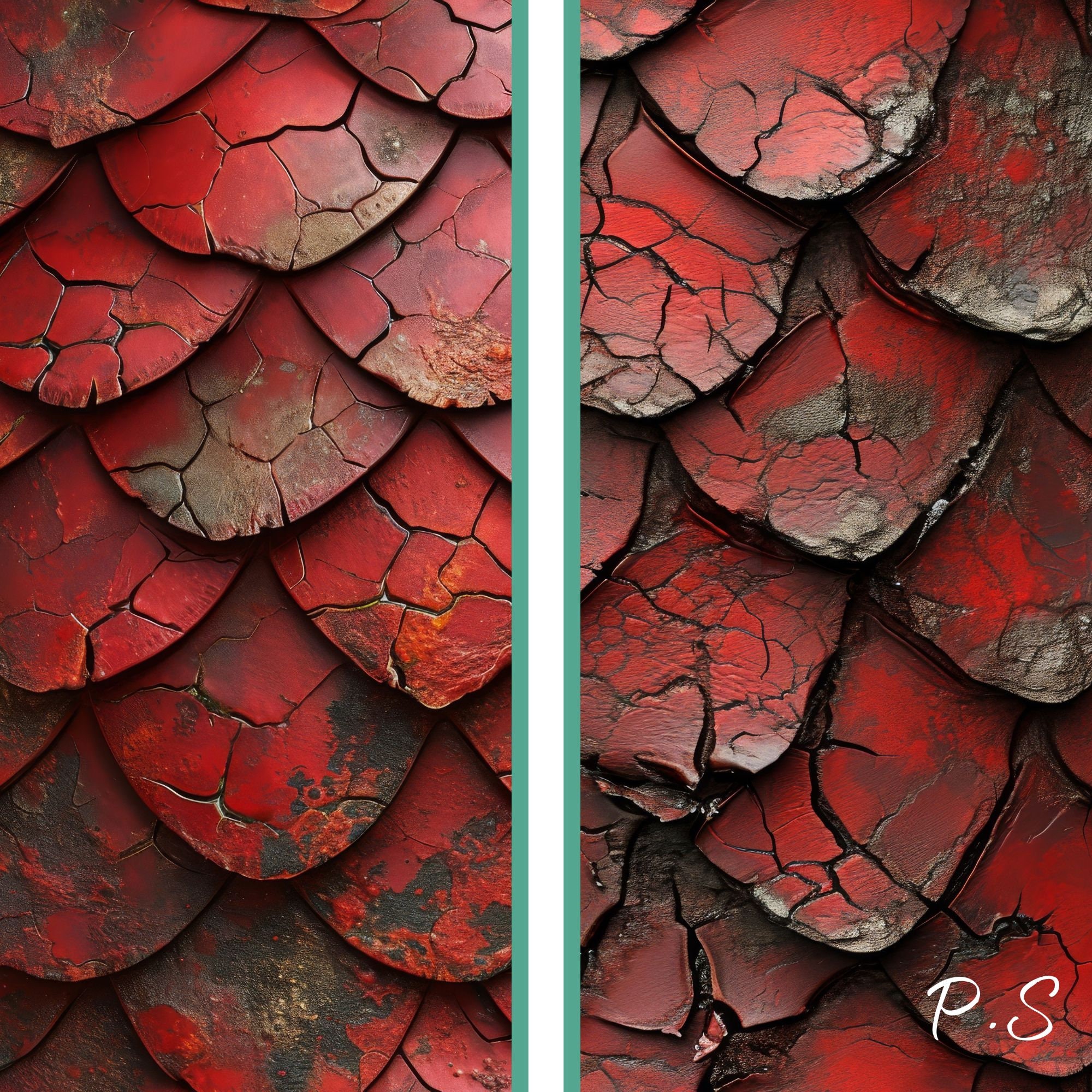 Chromatic Dragons Scales Bundle, Digital Paper, Rugged Chromatic Dragon ...