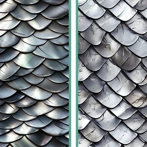 Silver Dragons Scales Digital Paper, Metallic Silver Dragon Scales and ...