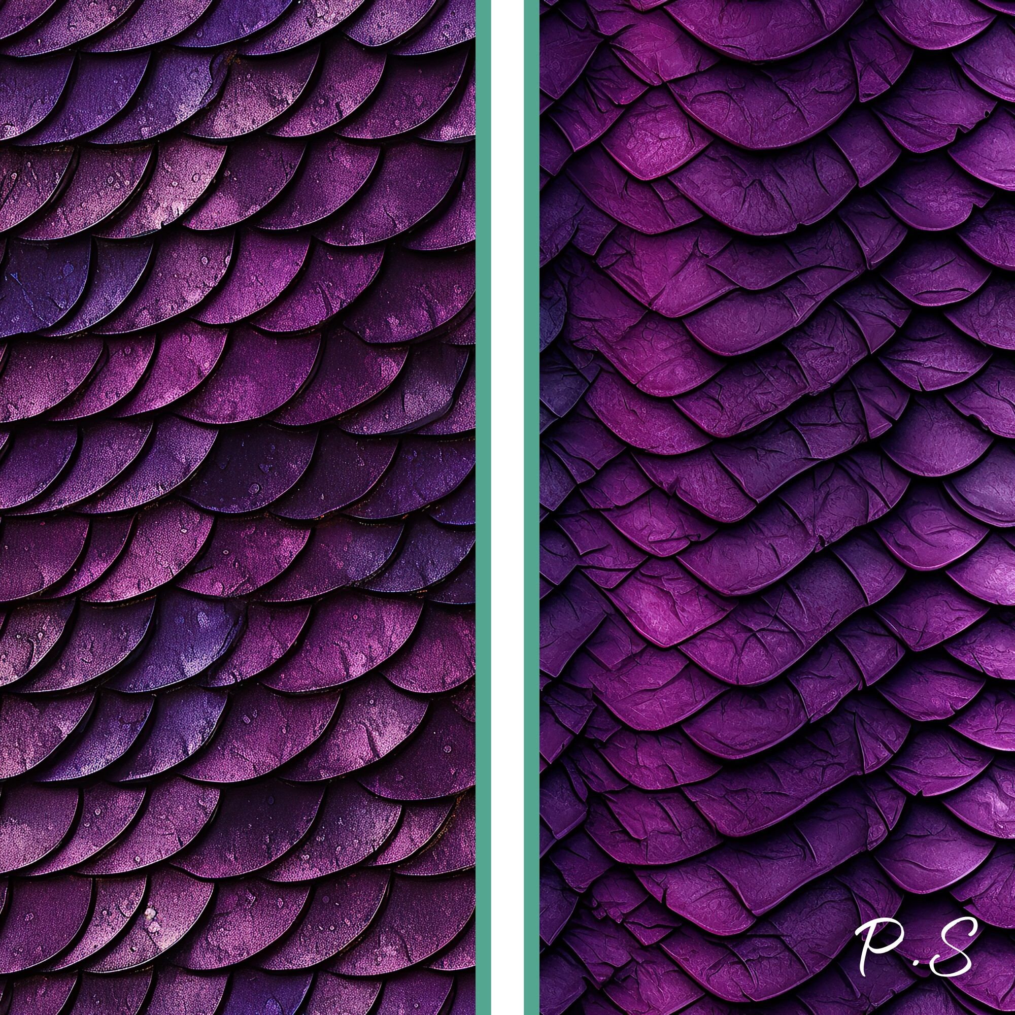 Purple Dragons Scales Digital Paper, Purple Dragon Scales and Hide ...