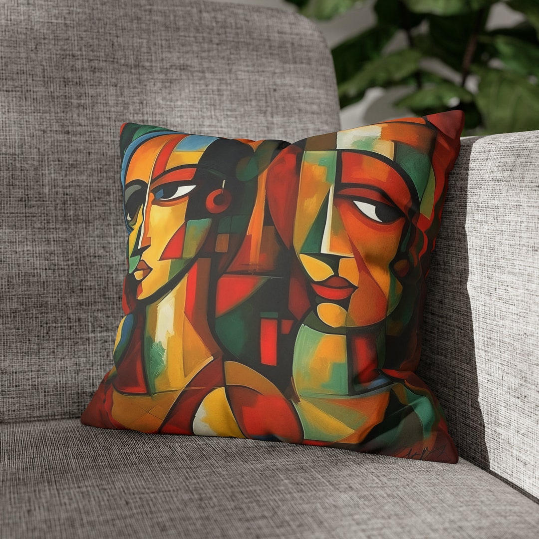 African Inspired Pillow Covers, Picasso Throw Pillow Case, Portrait ...